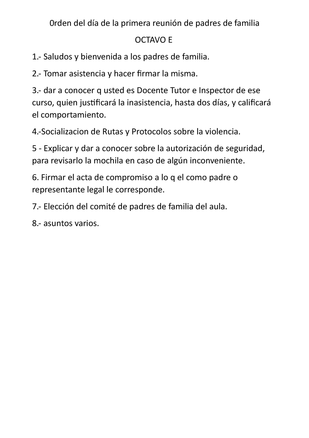 Los mejores ejemplos de orden del día para reunión de padres de familia